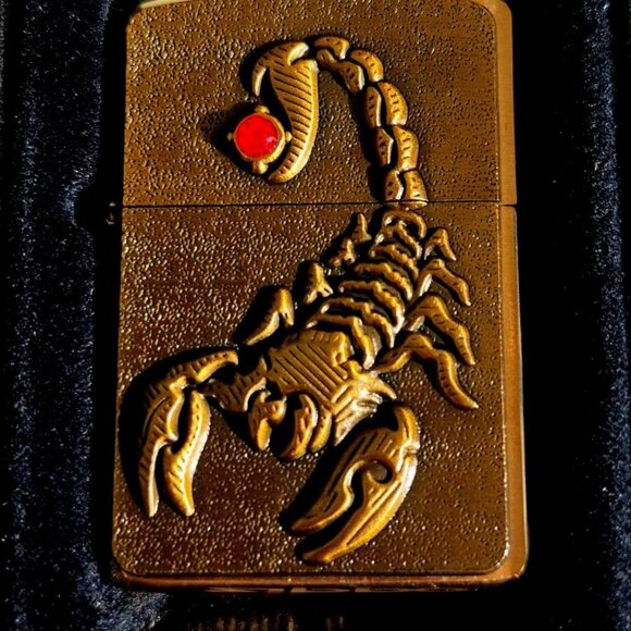 Zippo | Accessories | Sharp Brass Armor Jeweled Scorpion Zippo Lighter ...